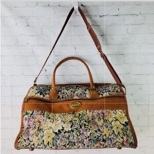 Sasson Jeans | Bags | Vintage 975 Sasson Floral Leather Carry On ...